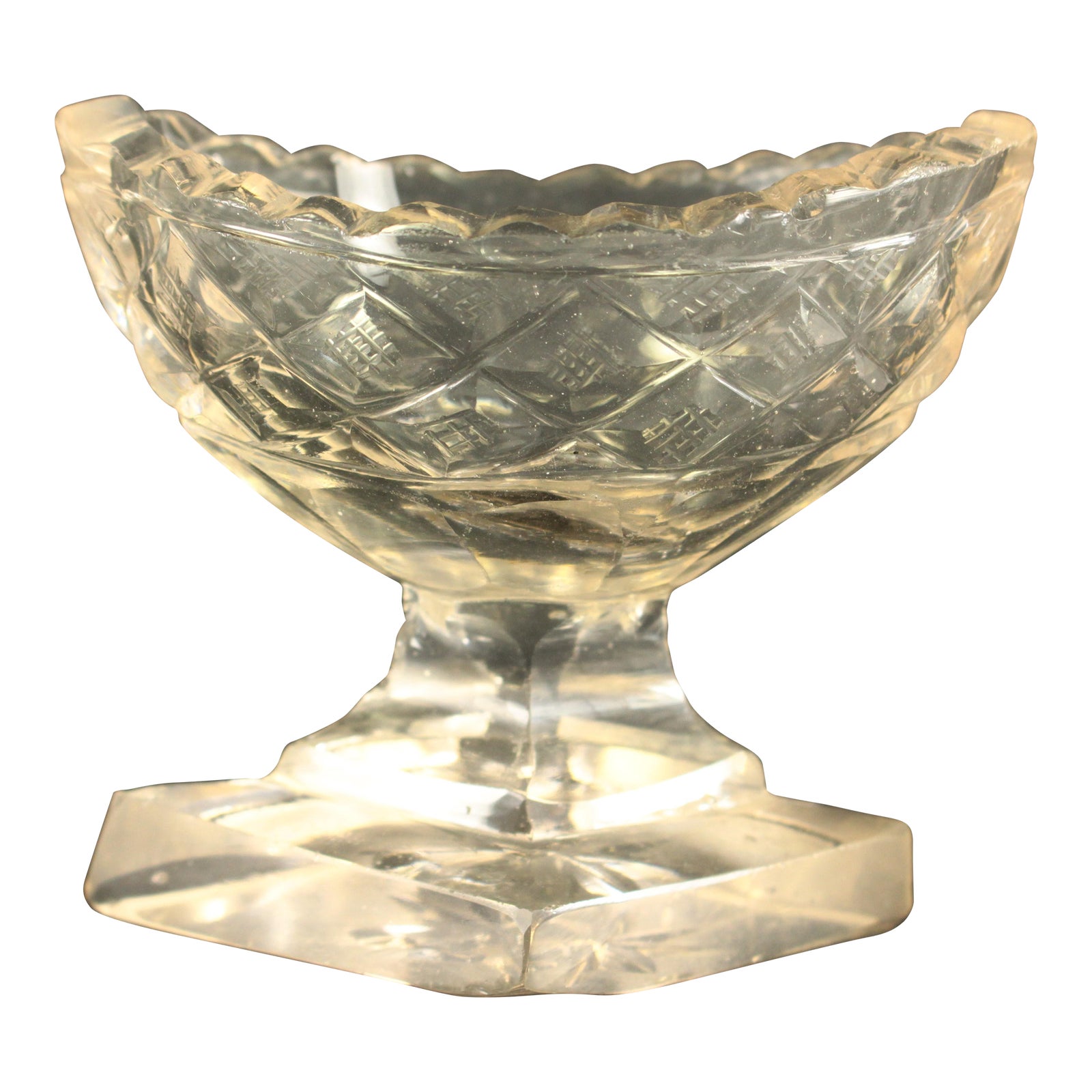Early 1800's Georgian Anglo-Irish Cut Clear Crystal Glass Salt Cellar ...