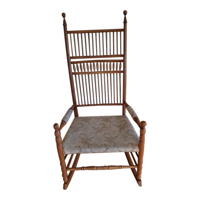 19th Century Maple Spindle Back Ladies Rocking Chair | Chairish