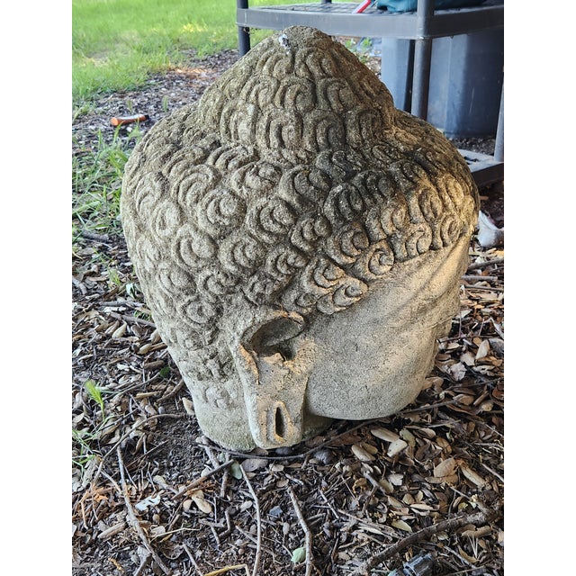 Vintage Buddha Head Garden Statue | Chairish