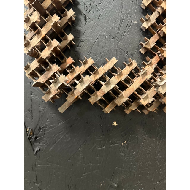 1920s Antique Tramp Art Frame Trench Folk Art Crown of Thorns | Chairish