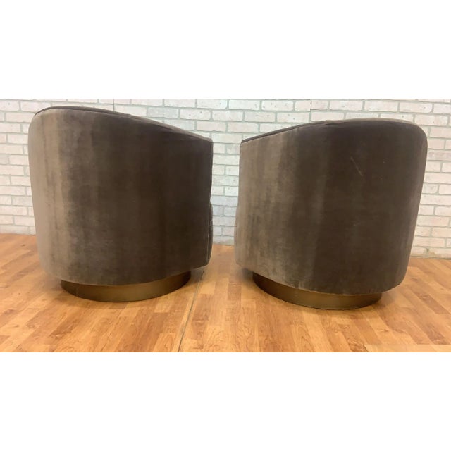 Post Modern Asymmetrical Barrel Back Swivel Chairs Newly Reupholstered ...