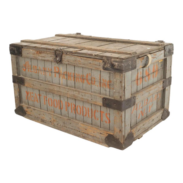 American Country Slat Trunk | Chairish