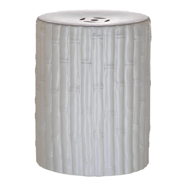 Ned Garden Stool in White | Chairish