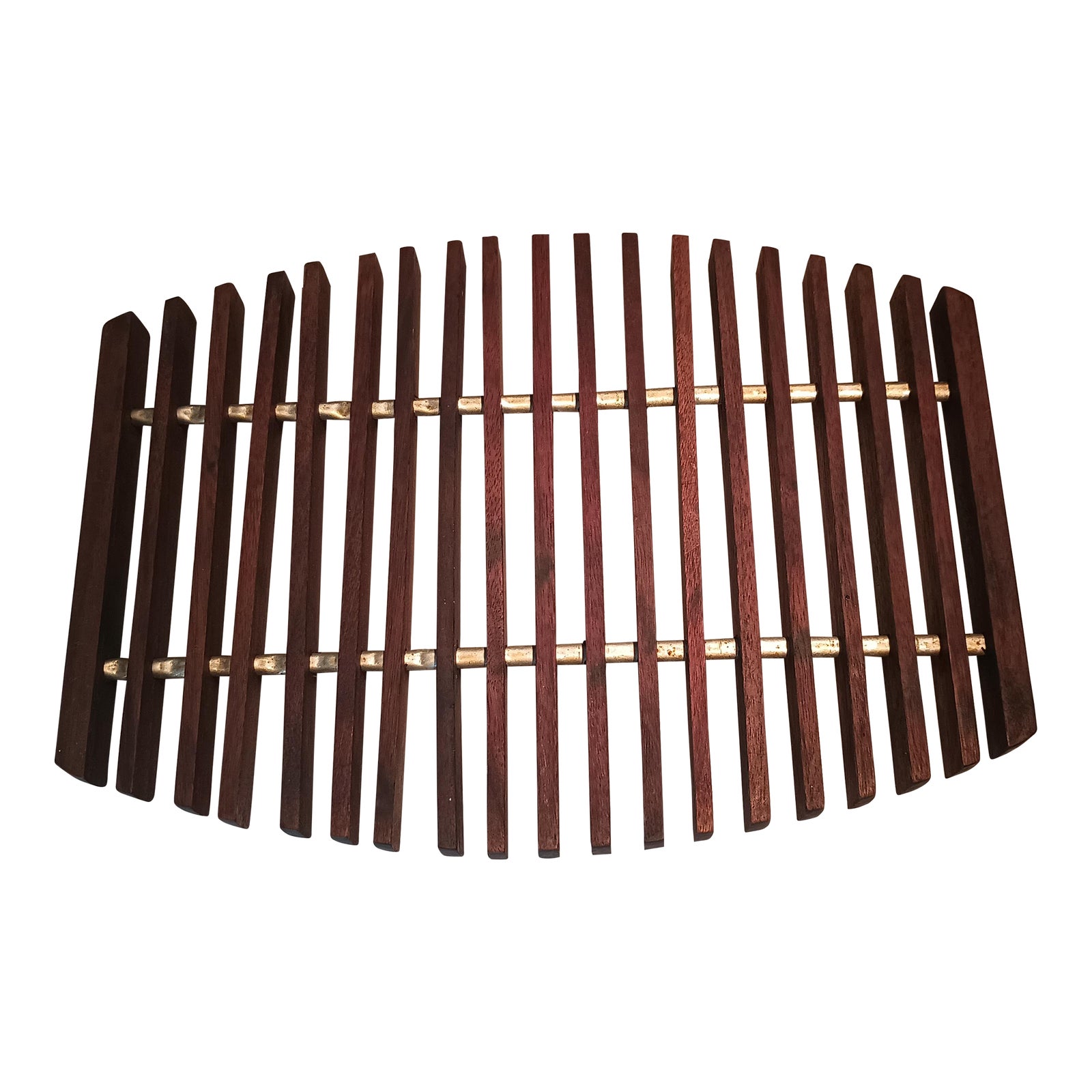 1960s Danish Solid Teak & Aluminum Rods Trivet Hot Plate, Jens ...