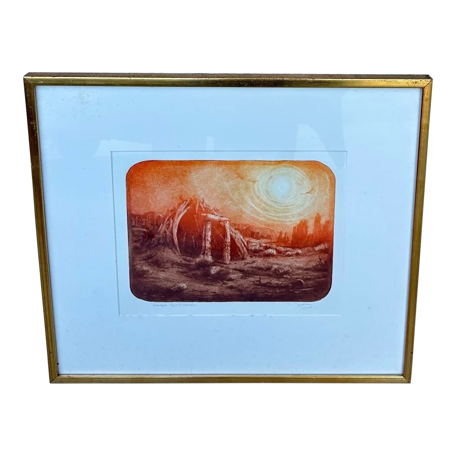 "Navajo Spirit House" Etching Roy Purcell Artist’s Proof Framed Native ...