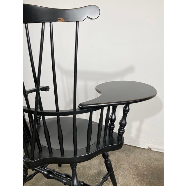 Vintage Windsor Style Writing Chair With Attached Arm Desk | Chairish