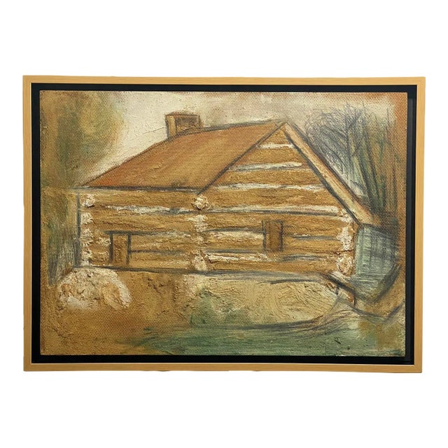 Jimmy Lee Sudduth Folk Art Painting 1970’s Cabin Organic Materials ...