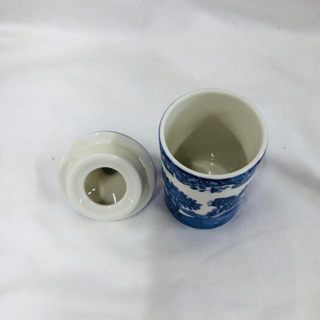 Spode Italian Blue Mixed Herbs Lidded Spice Jar | Chairish