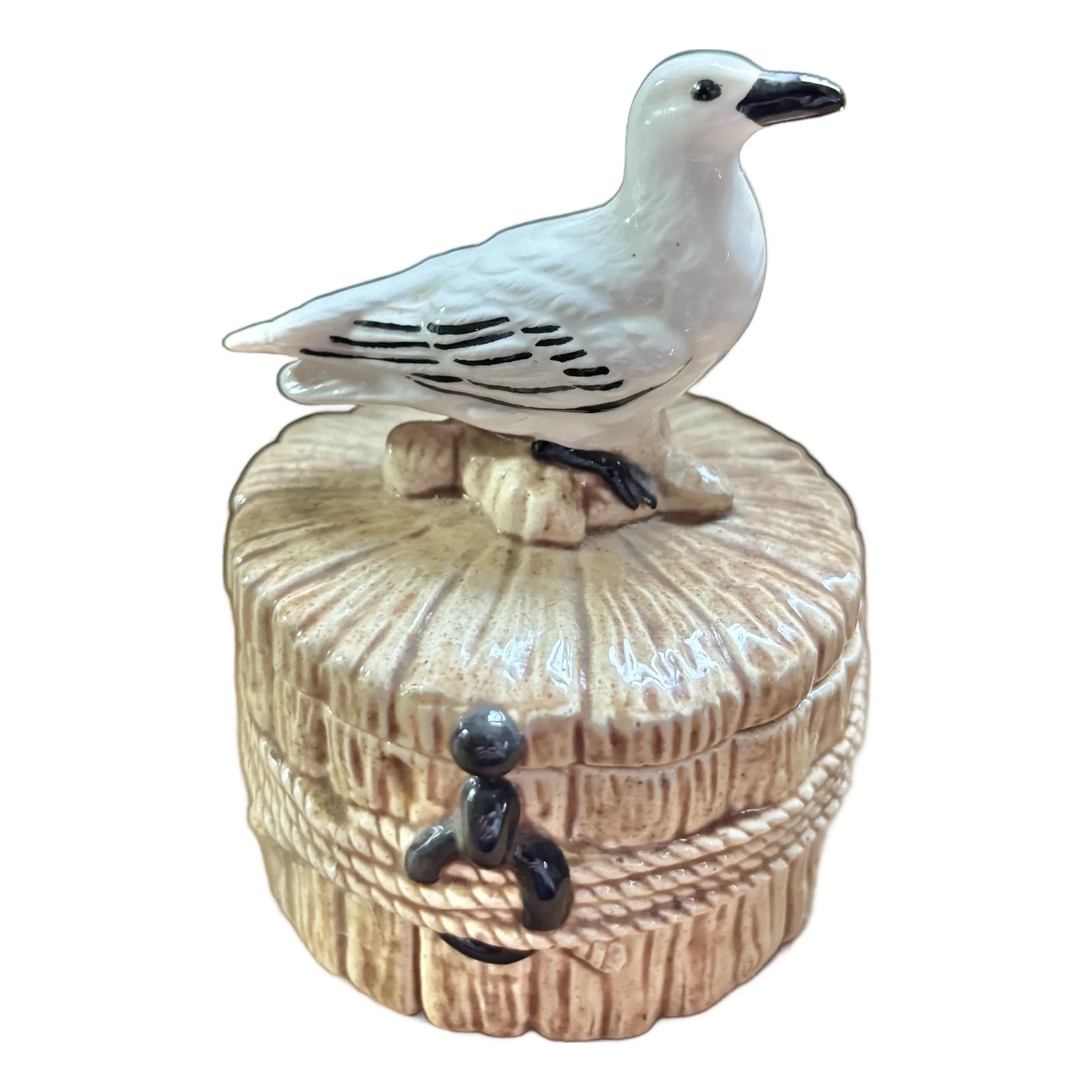 1980s Ceramic Seagull Lidded Box | Chairish
