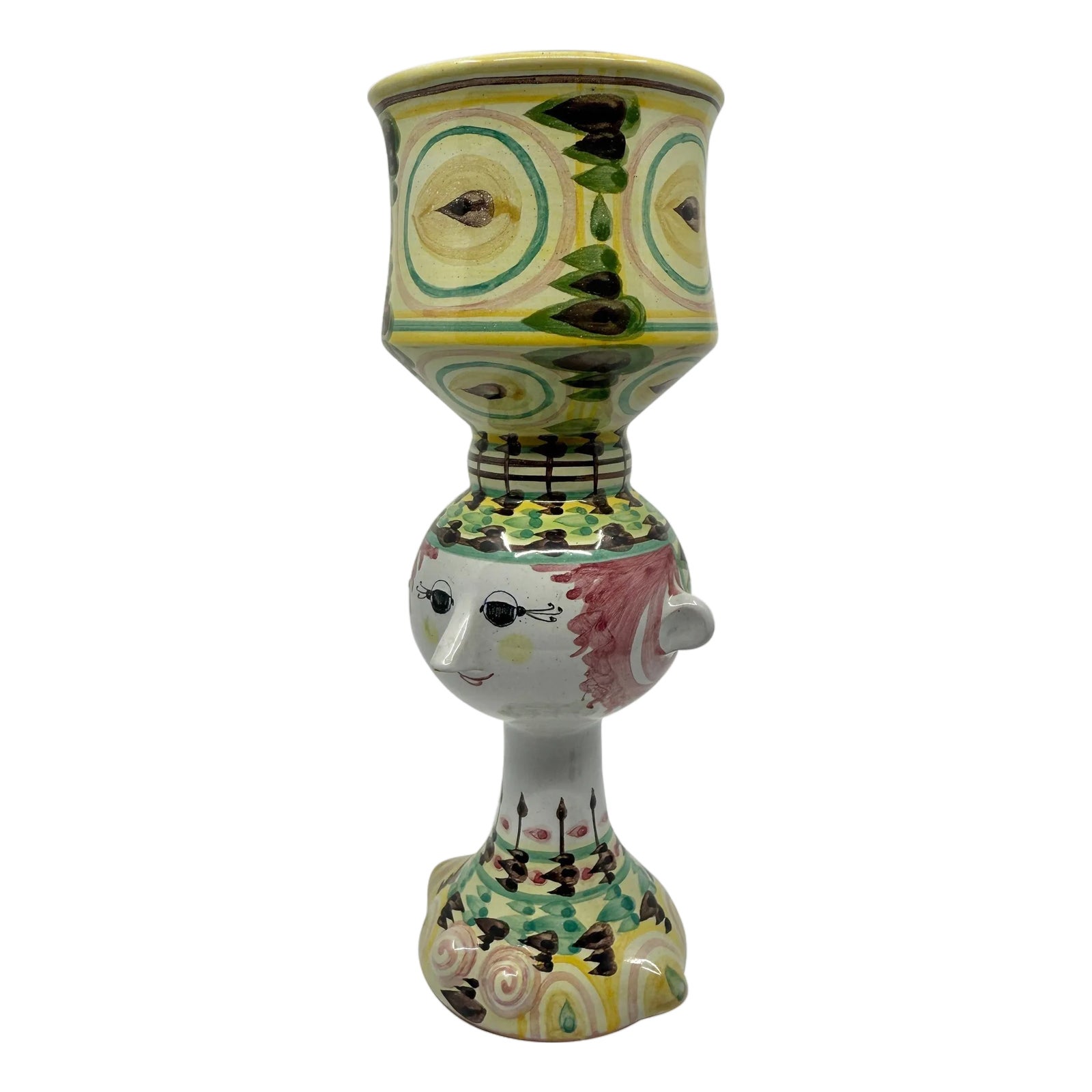 1960s Bjorn Winblad Whimsical Pottery Face Vase | Chairish