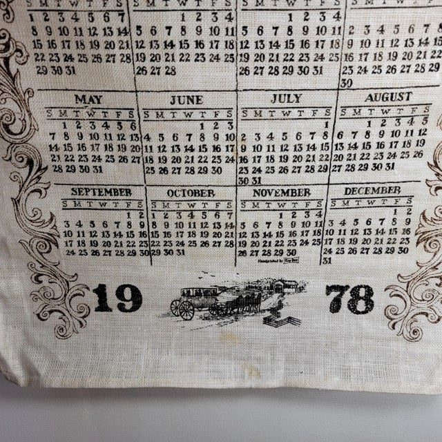 Vintage 1978 Cloth Repeater Calendar | Chairish