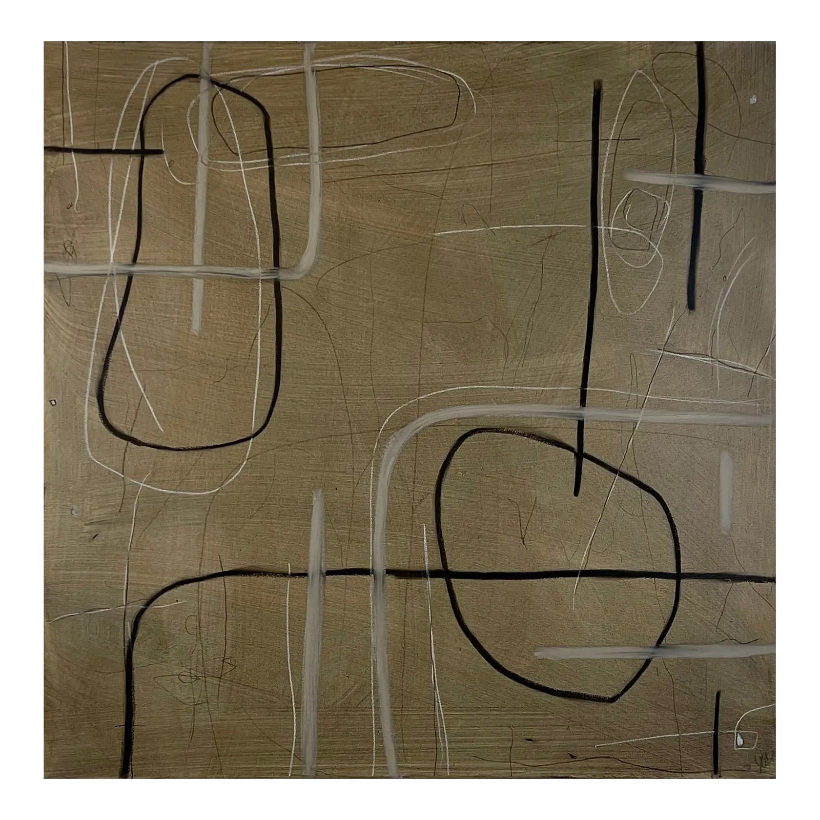 Easy Over by Murray Duncan, Abstract Mixed Media on Canvas | Chairish