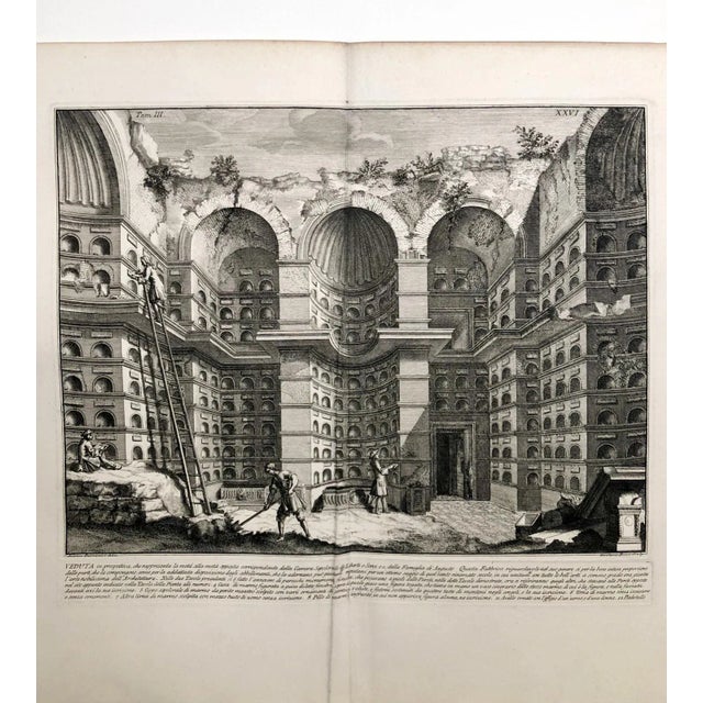 1760 Traditional Print, Piranesi Engraving of "Crypt of Free Men ...