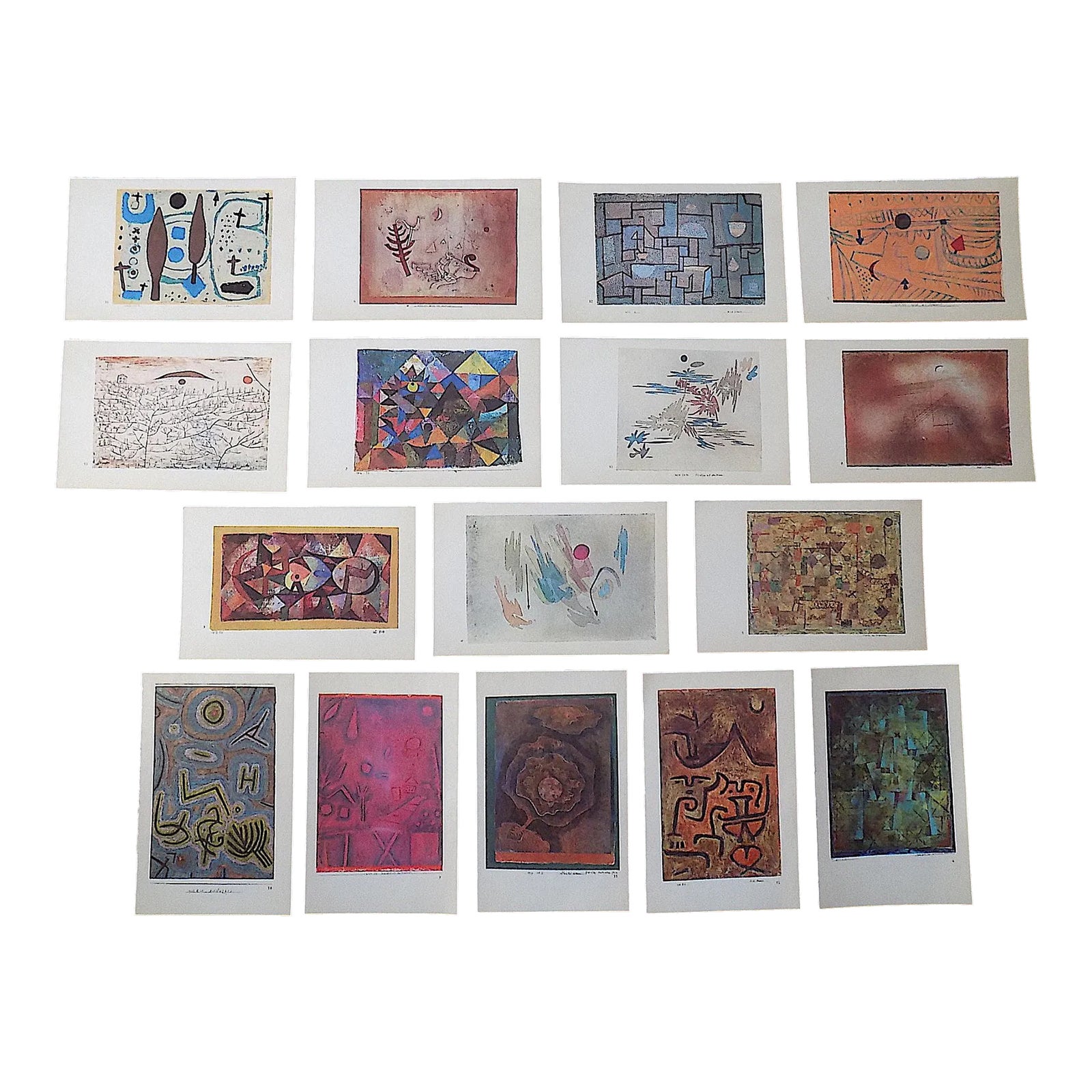 Vintage Mid 20th Century Modernist Abstract Paul Klee Lithographs - Set ...