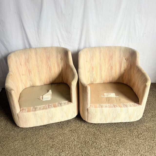 Postmodern Light Pink Sculpted Lounge Chairs by Carson’s - A Pair ...
