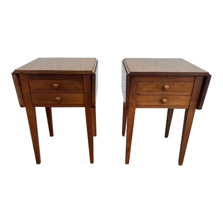Pair of Clore Furniture Federal Style Drop Leaf Side Tables | Chairish