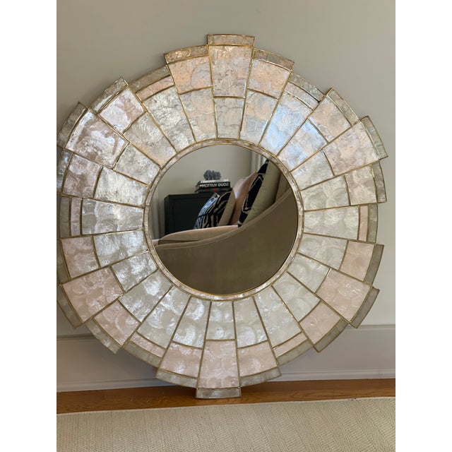 Round Capiz Shell Mirror | Chairish