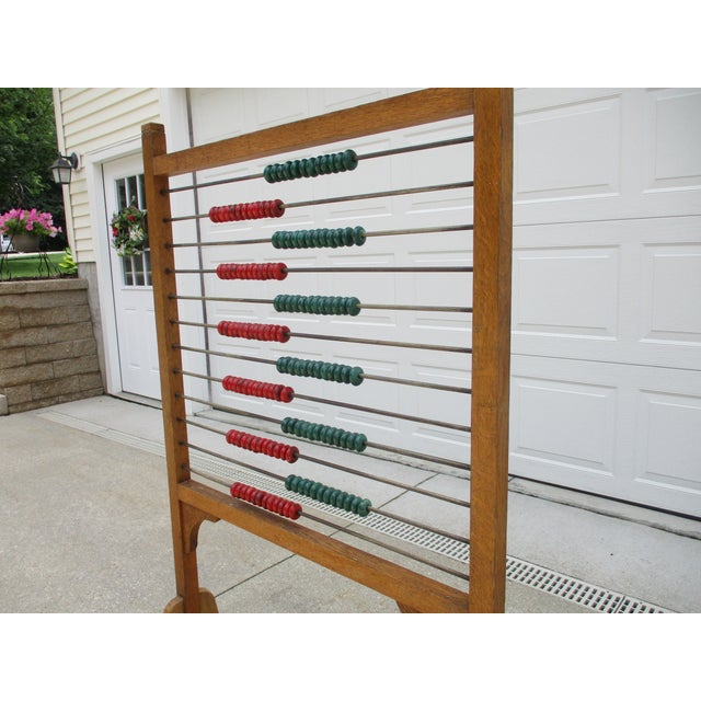 Antique Oak School Room Standing Abacus | Chairish