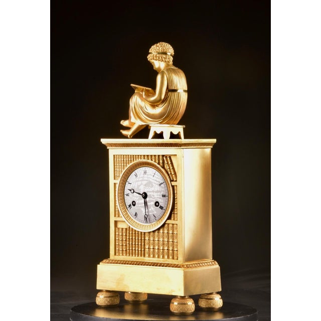 Clock Library Antique Empire 24k Ormolu Table Chimney 8-Day Striking ...