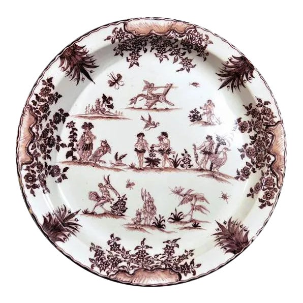 Edme Samson Et Cie French Faience Shallow Basin in the Style of ...