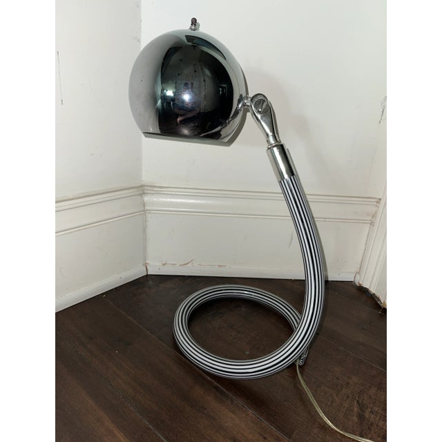 1970s Mid Century Chrome & Acrylic Snake Desk Lamp | Chairish