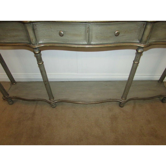 Two Tier Grey Factory Finish Console | Chairish