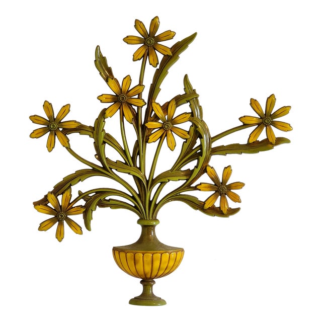 1960s Vintage Syroco Daisy Dimensional Wall Art Plaque | Chairish