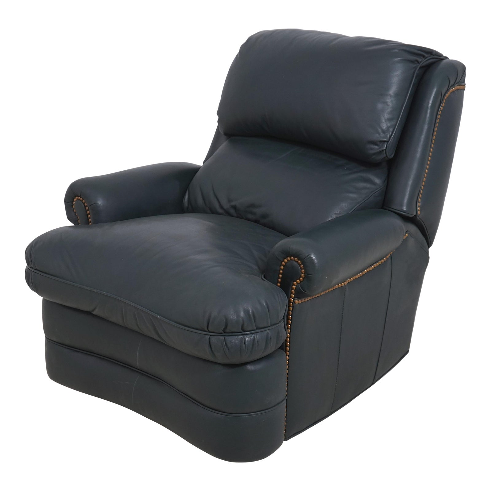 Hancock & Moore Hunter Green Leather Recliner Chair | Chairish