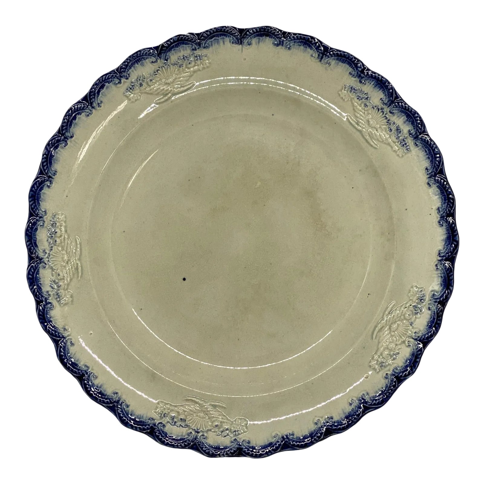 Early 19th Century English Leeds Pottery Plate | Chairish