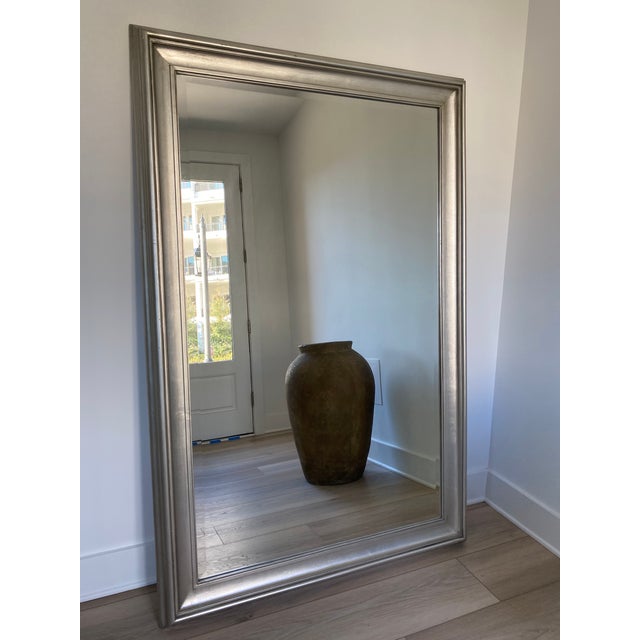Modern Silver Wall Mirror | Chairish