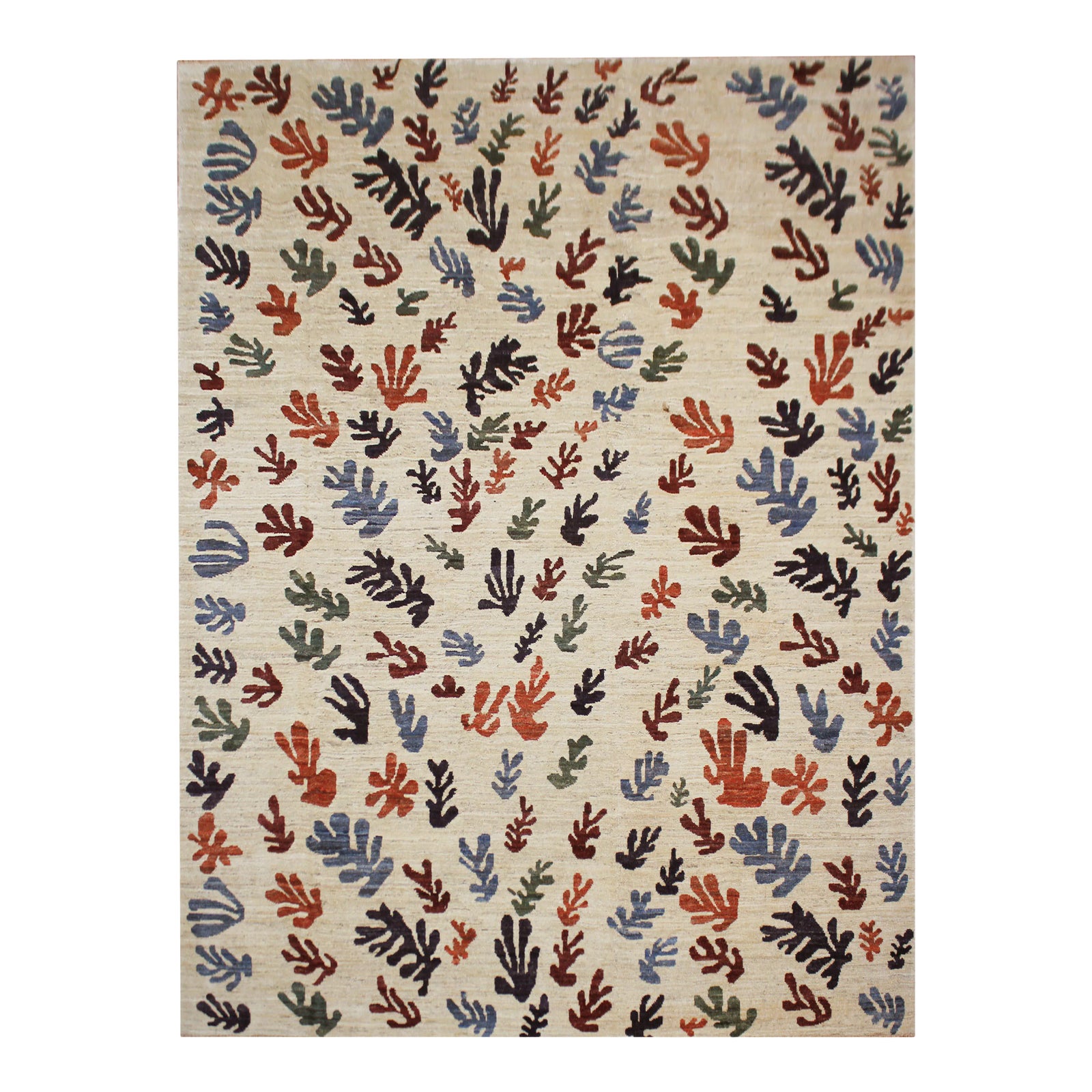 Modern Abstract Print Handmade Rug | Chairish