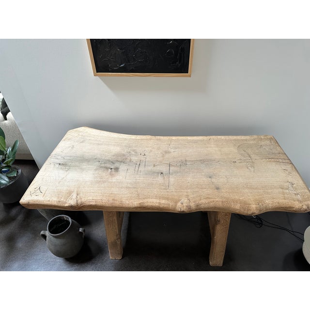 Early 20th Century Primitive Oak Console Table | Chairish