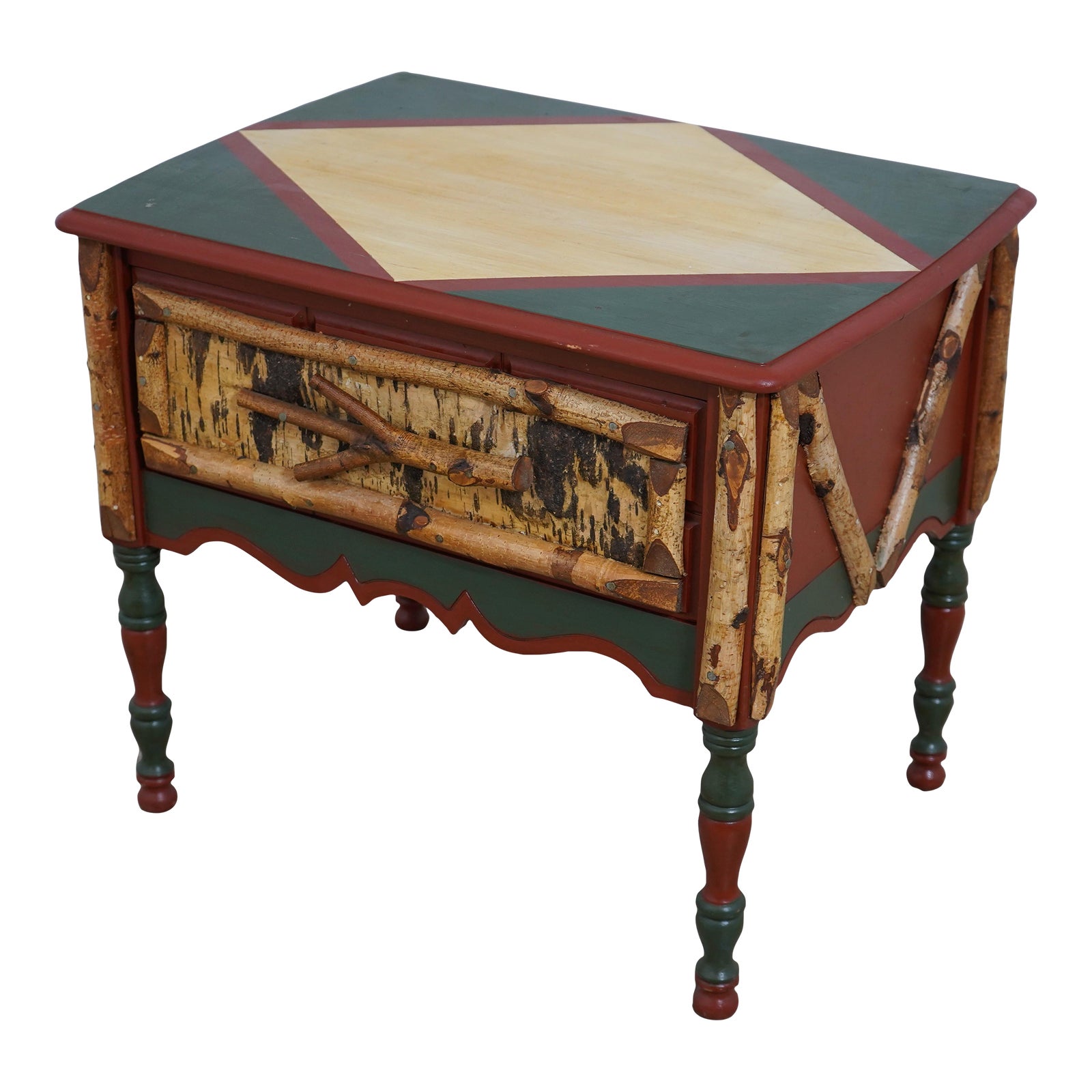 Vintage Adirondack Rustic Branch 1 Drawer Nightstand | Chairish