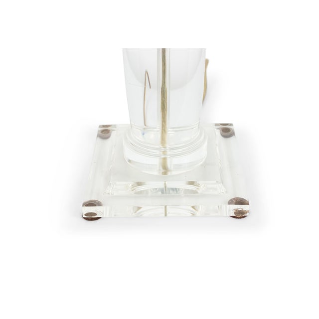 Mid-Century Springer Lucite Column Table Lamps | Chairish