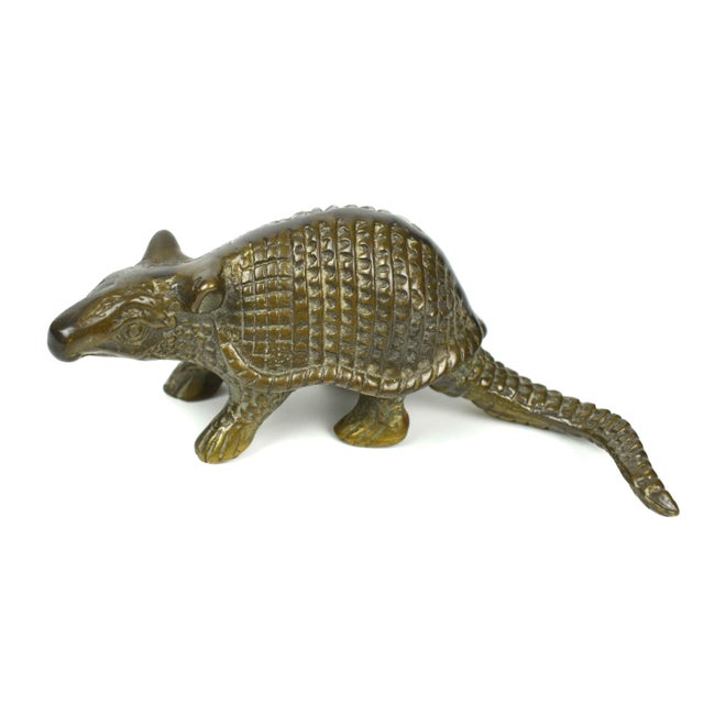 Vintage Mid 20th Century Brass Armadillo Figurine Model | Chairish