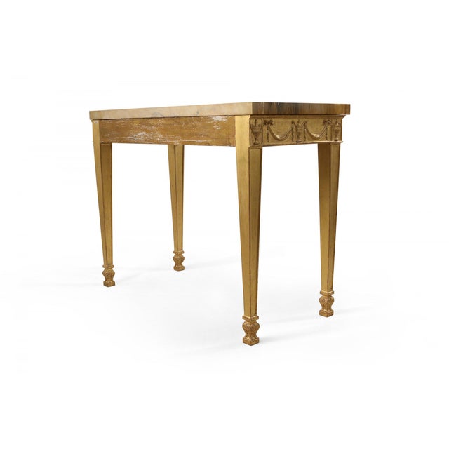 English Adam Neoclassic Style Giltwood and Marble Console Tables - A ...