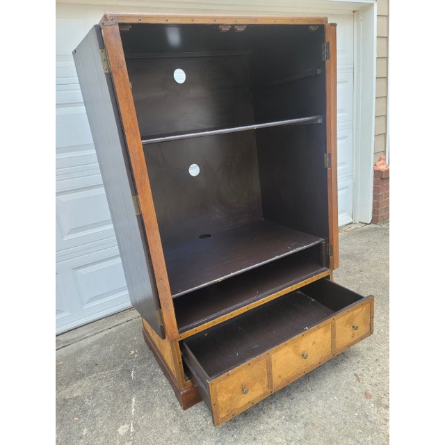 Late 20th Century Butler Style Leather World Map Armoire Chiffoniere ...