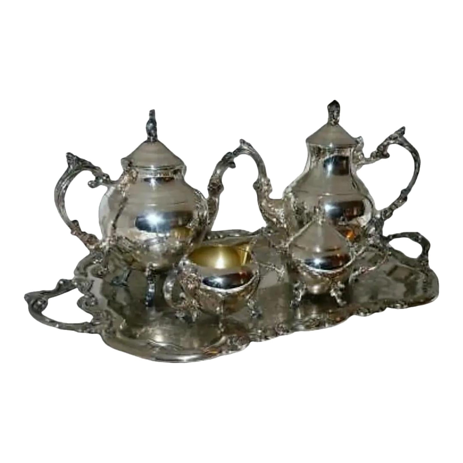 Vintage F. B. Rogers French Rococo Tea & Coffee Set- 5 Pieces | Chairish