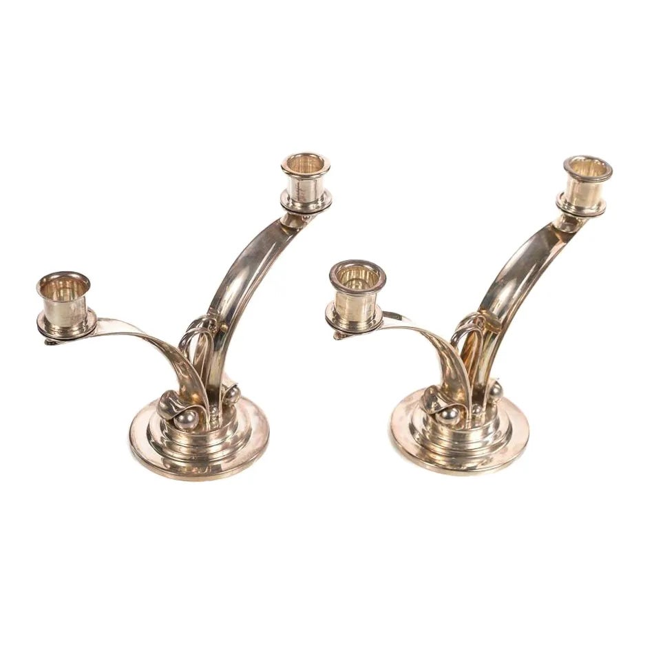 Sterling 925 Modernist Designer Candlesticks - a Pair | Chairish