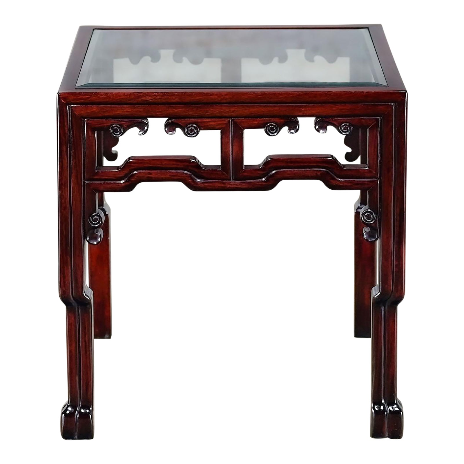 Late 20th Century Ming Style Rosewood End or Side Table With Square ...