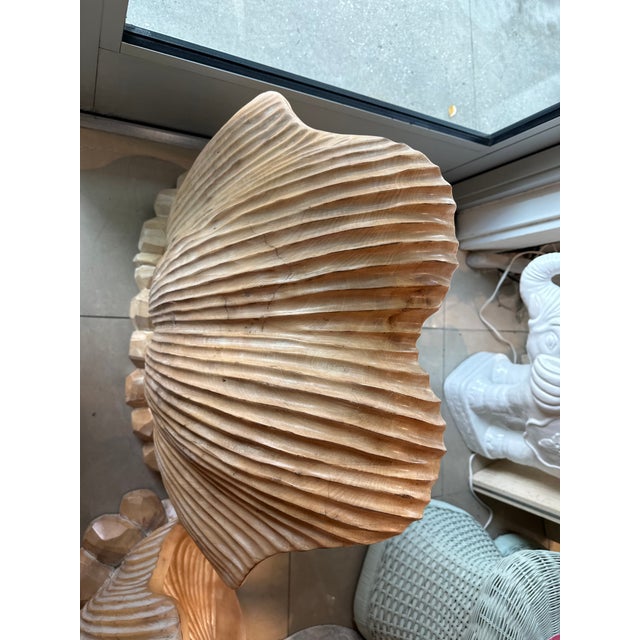 Vintage Pair Grotto Wood Carved Scalloped Clam Seashell Shell Dining ...