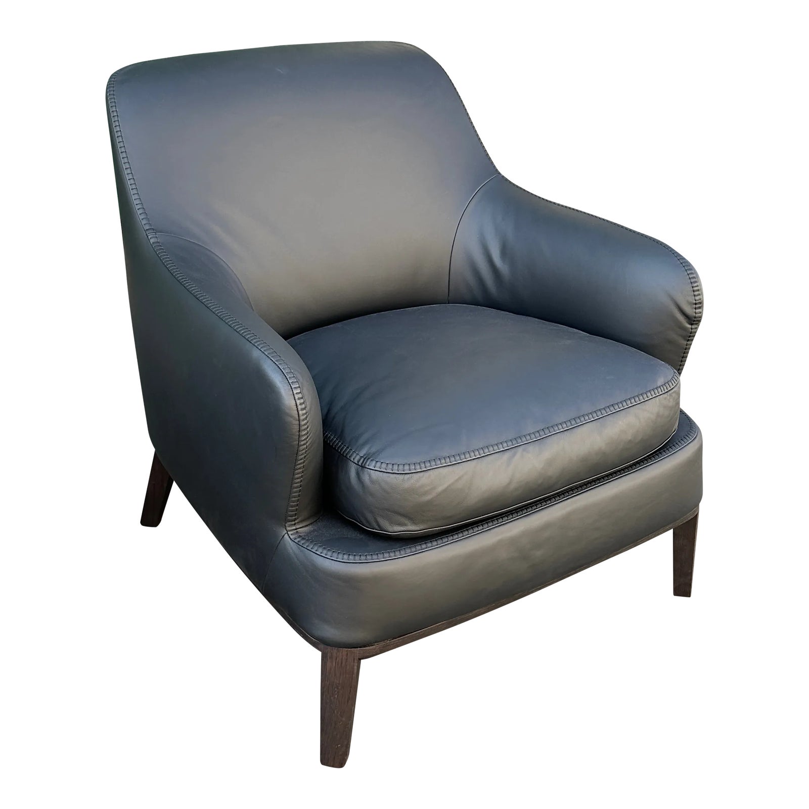 Maxalto Febo Leather Lounge Chairs—TWO Available | Chairish