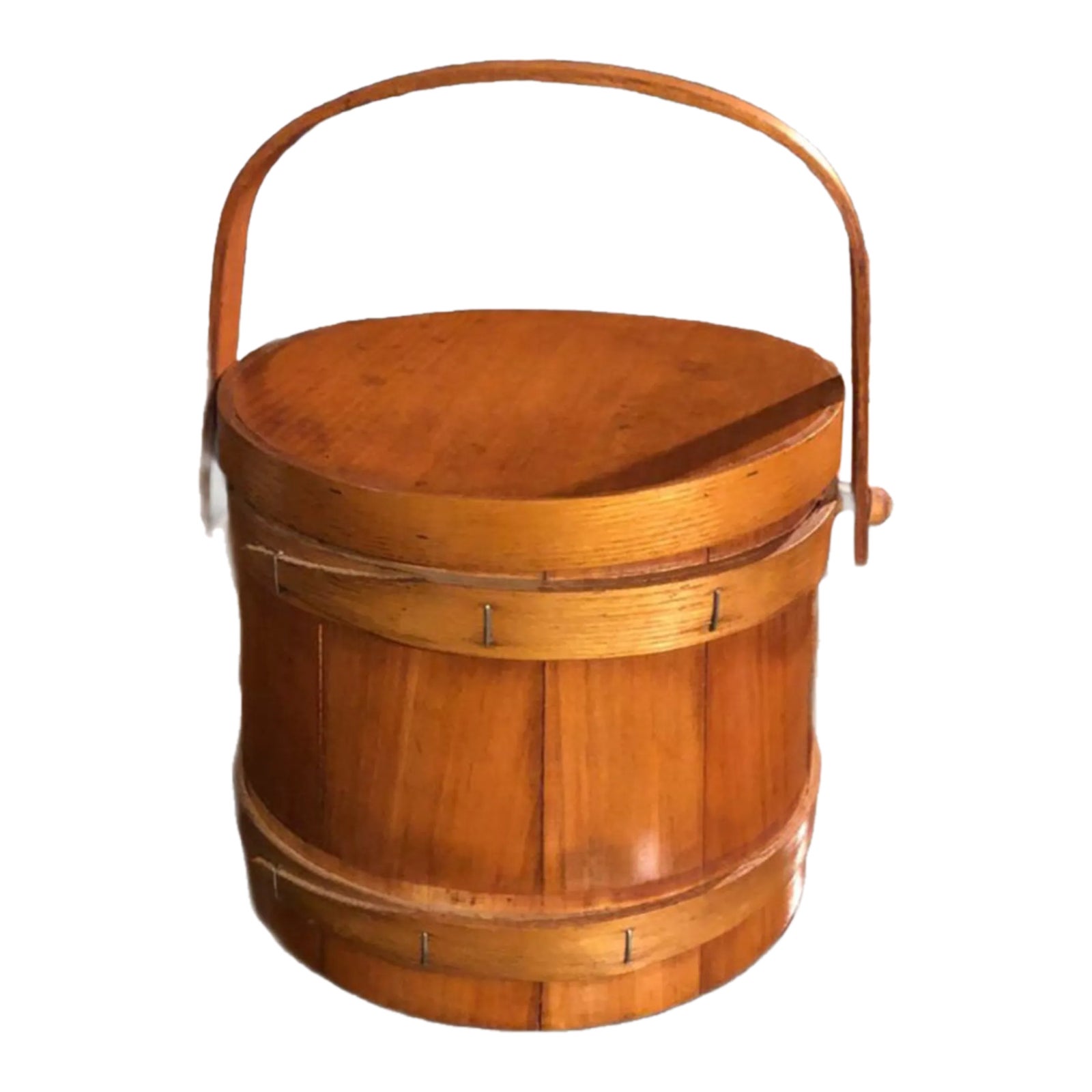 Antique Primtive Firken Wooden Sugar Bucket | Chairish