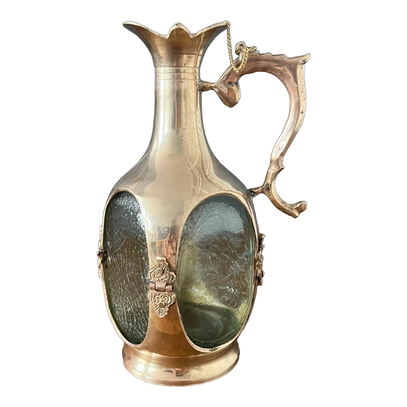Vintage Brass & Glads Water Jug | Chairish