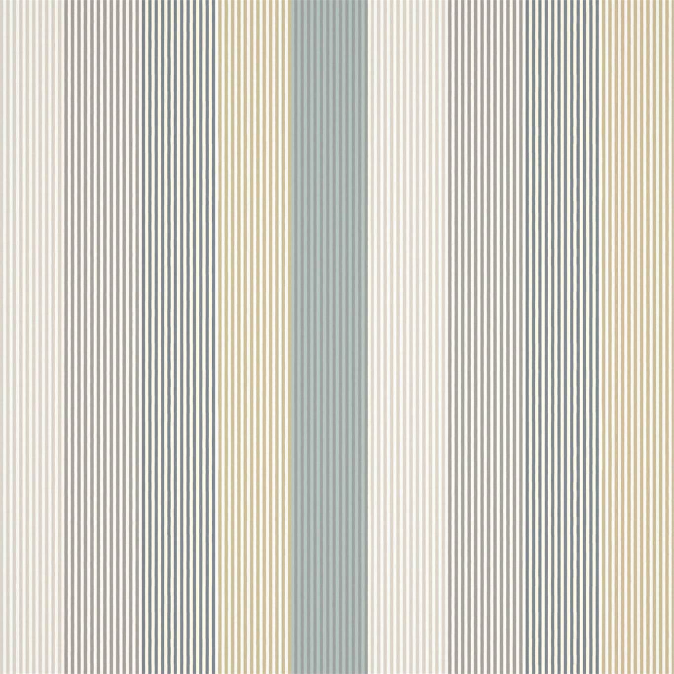 Harlequin Funfair Stripe Fabric in Calico/Cloud/Pebble/Duckegg | Chairish