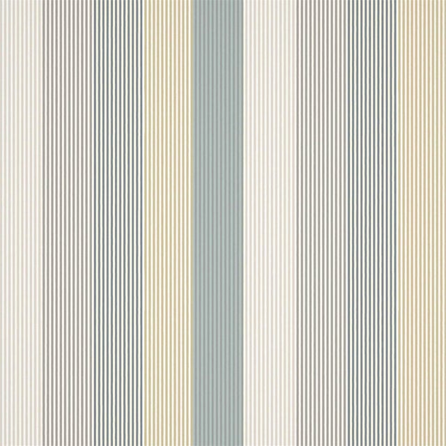 Harlequin Funfair Stripe Fabric in Calico/Cloud/Pebble/Duckegg | Chairish