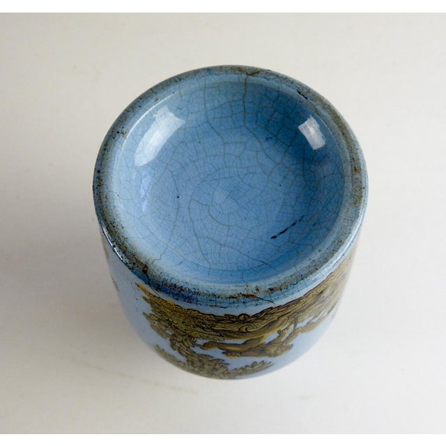 English Antique Blue Porcelain Prattware Jar | Chairish