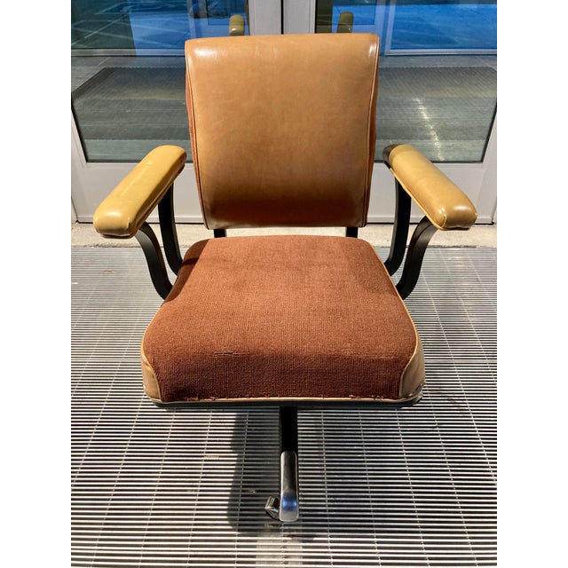 Steelcase Industrial Tanker Chair in Black Lacquer & Chrome | Chairish