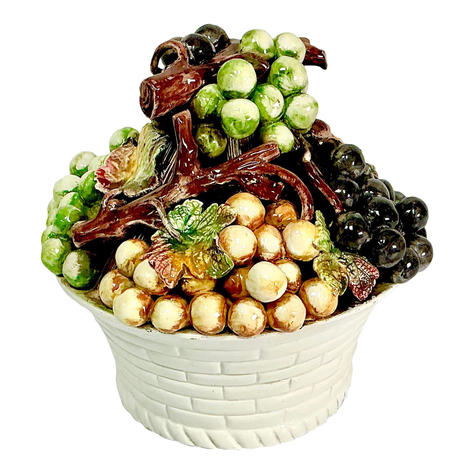 1950s Vintage Majolica Italian Hollywood Regency Grape Clusters Topiary ...
