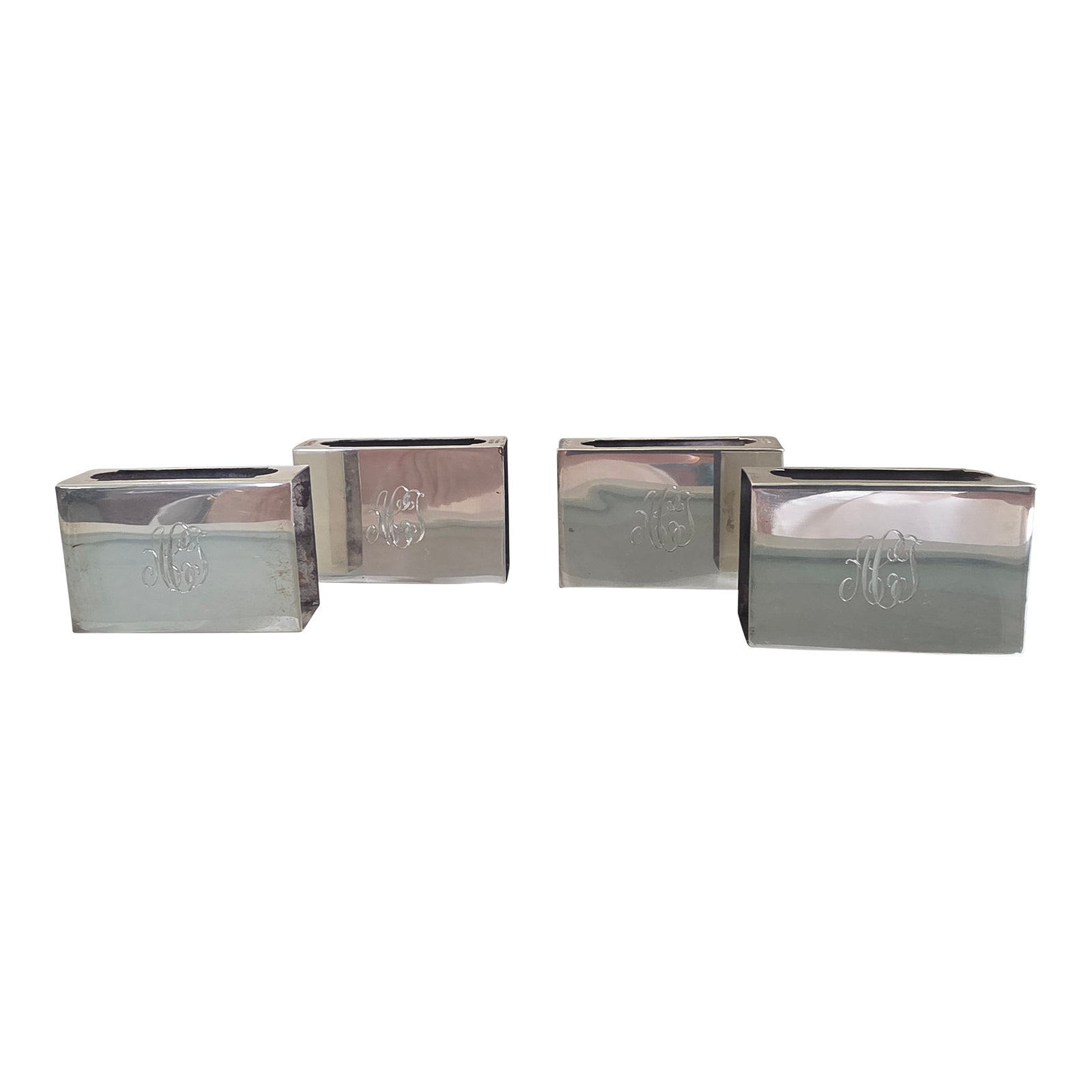 1960s Sterling Silver Match Box Covers- Set of 4 | Chairish